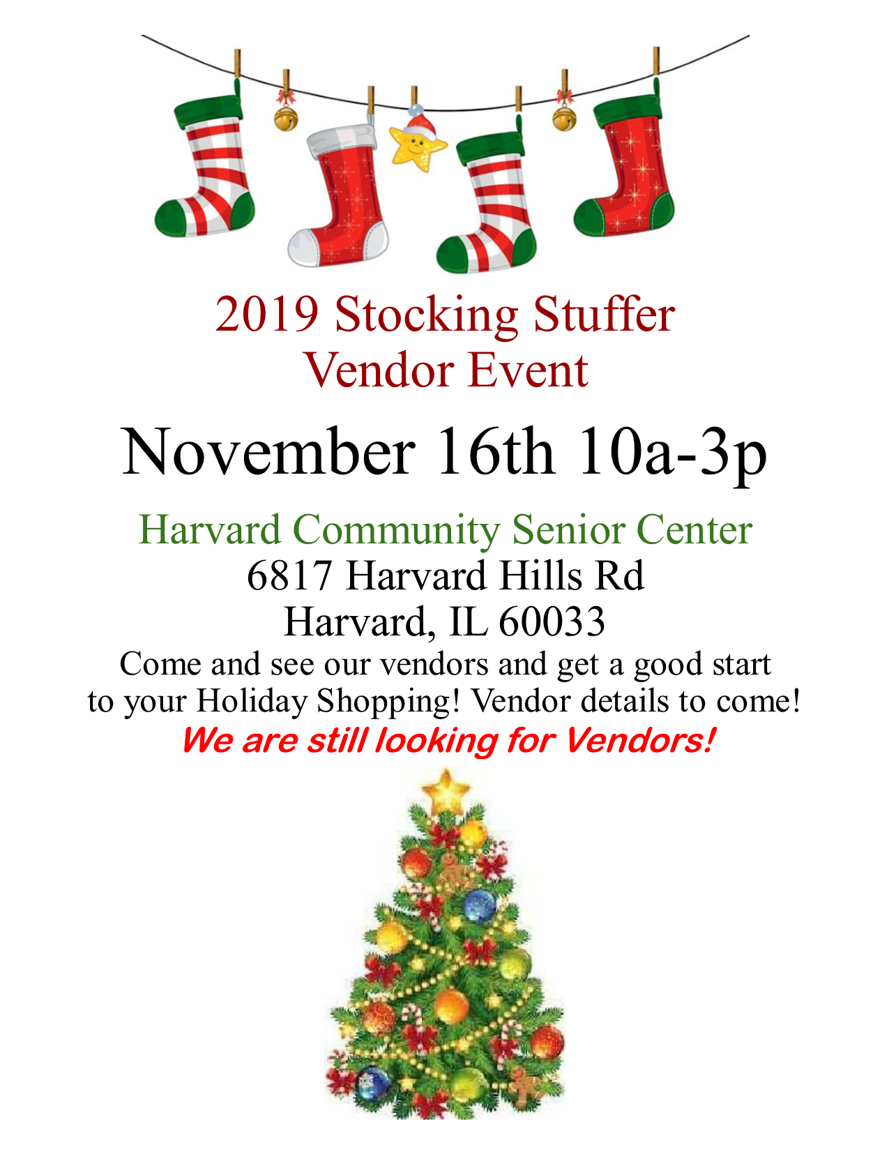 Stocking Stuffer 2019 - Harvard Community Senior CenterHarvard ...